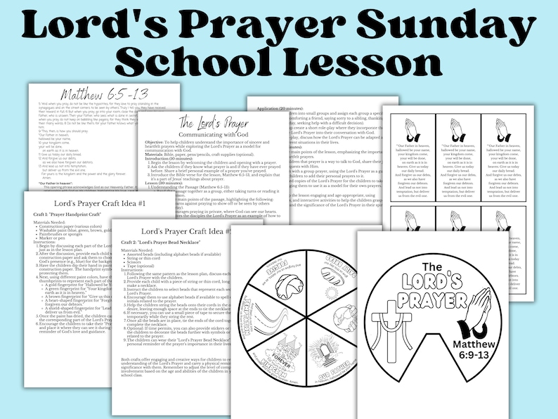 Lord's Prayer Lesson Plan for Children | Sunday School Worksheets ...