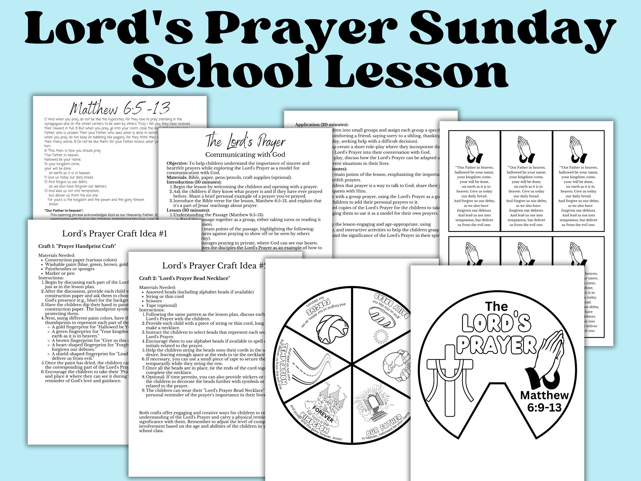 Lord's Prayer Lesson Plan for Children | Sunday School Worksheets ...