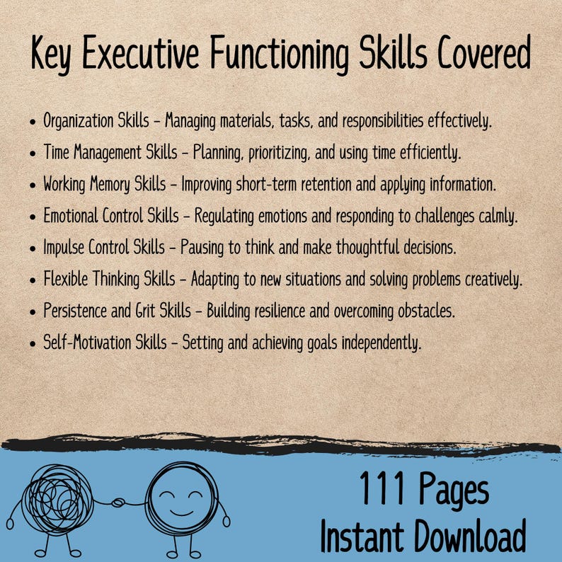 Executive Functioning for Teens Workbook - Etsy