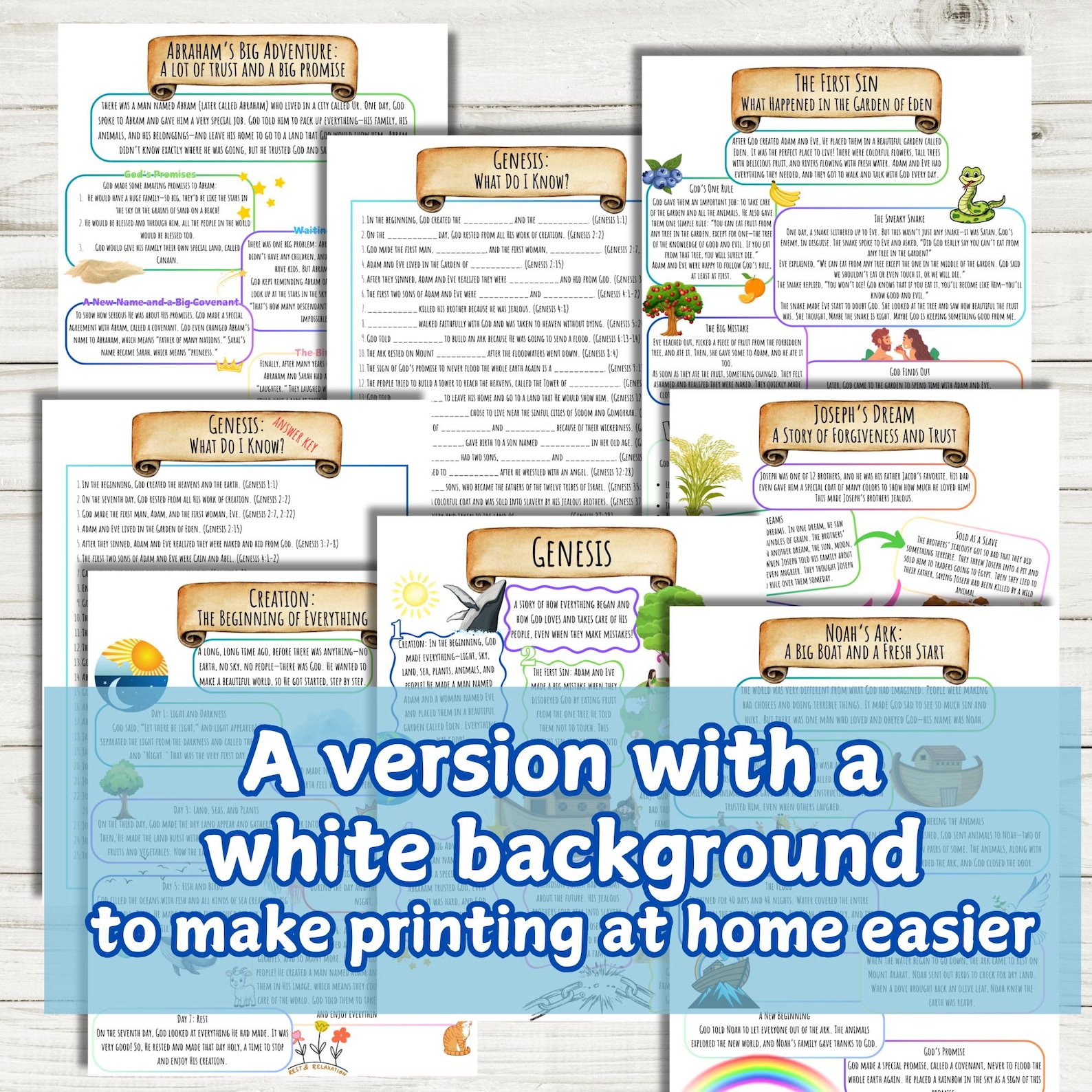 Genesis for Kids Printable - Bible Study Activity for Children - Etsy