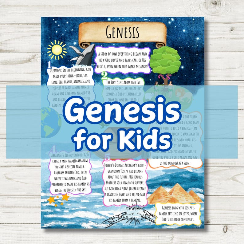 Genesis for Kids Printable - Bible Study Activity for Children - Etsy