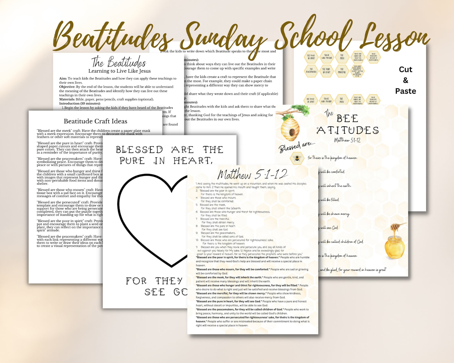 Beatitudes Lesson Plan for Children | Sunday School Worksheets | Church ...
