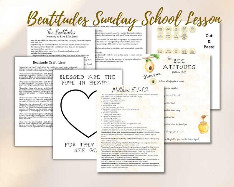Beatitudes Lesson Plan for Children | Sunday School Worksheets | Church ...