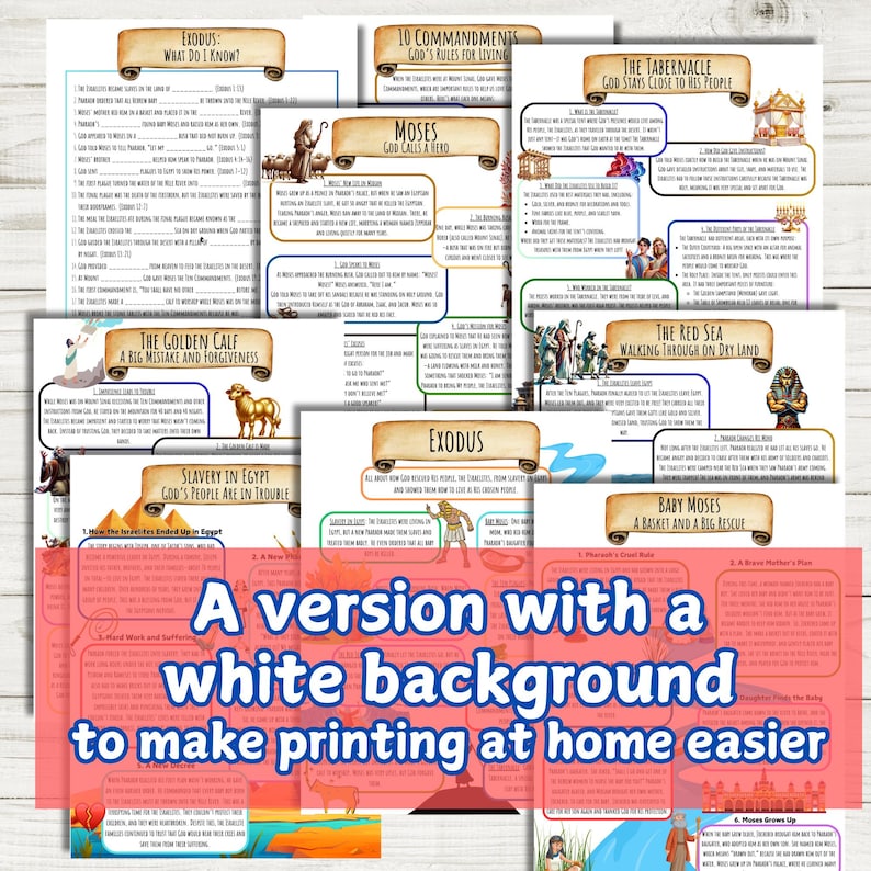 Exodus for Kids Printable - Bible Study Activity for Children - Etsy