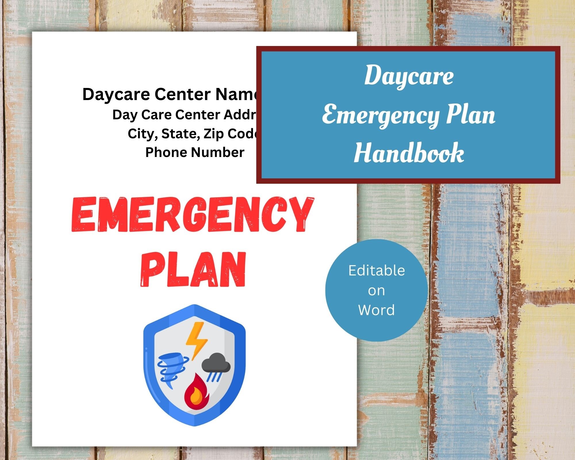 Daycare Emergency Plans | Editable Childcare Emergency Plans Handbook ...