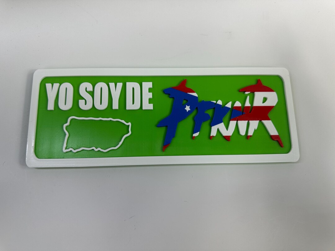 Yo Soy De PFKNR Sign Decor 10 Inches Puerto Rico Sign Decor Unique PLA ...