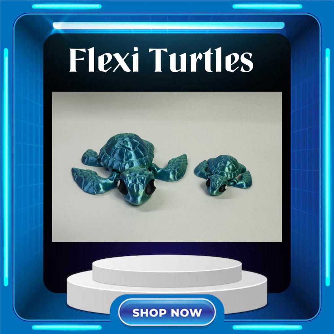 Turtle Flexi Toys for Kids Articulated Turtle PLA Mixed Colors Funny ...