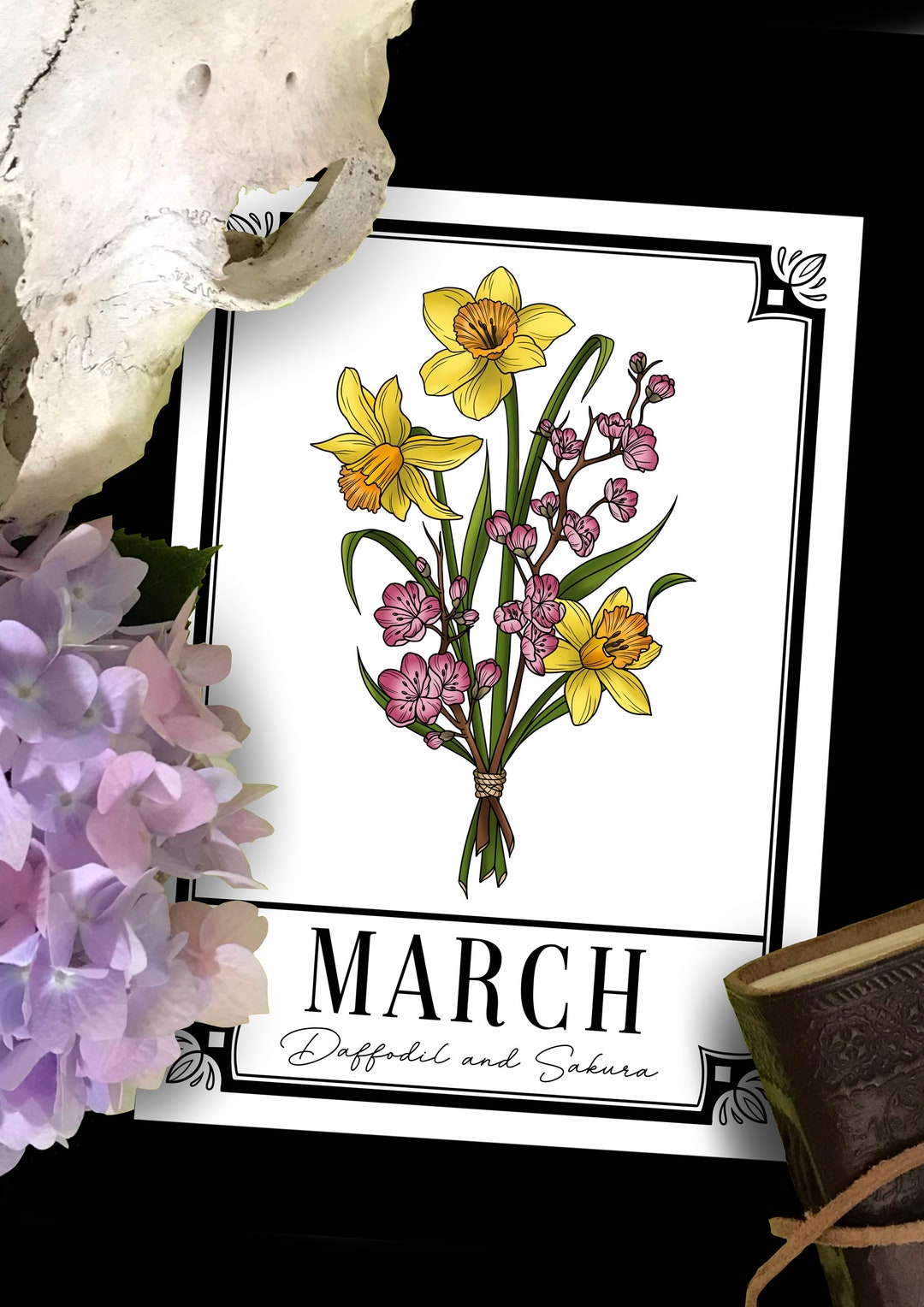 March Birth Month Flower Print, Digital Download, Print at Home ...