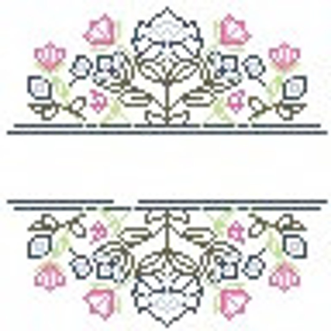 Floral Strand Border Cross Stitch PATTERN 4 Inch, Download, Diy ...