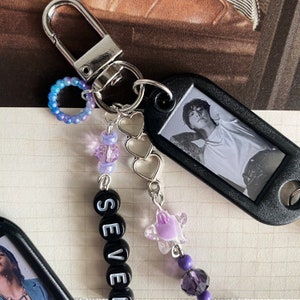 Jungkook Keychain, BTS Keychain, JK, Seven Jeon Jung-kook, Beaded ...