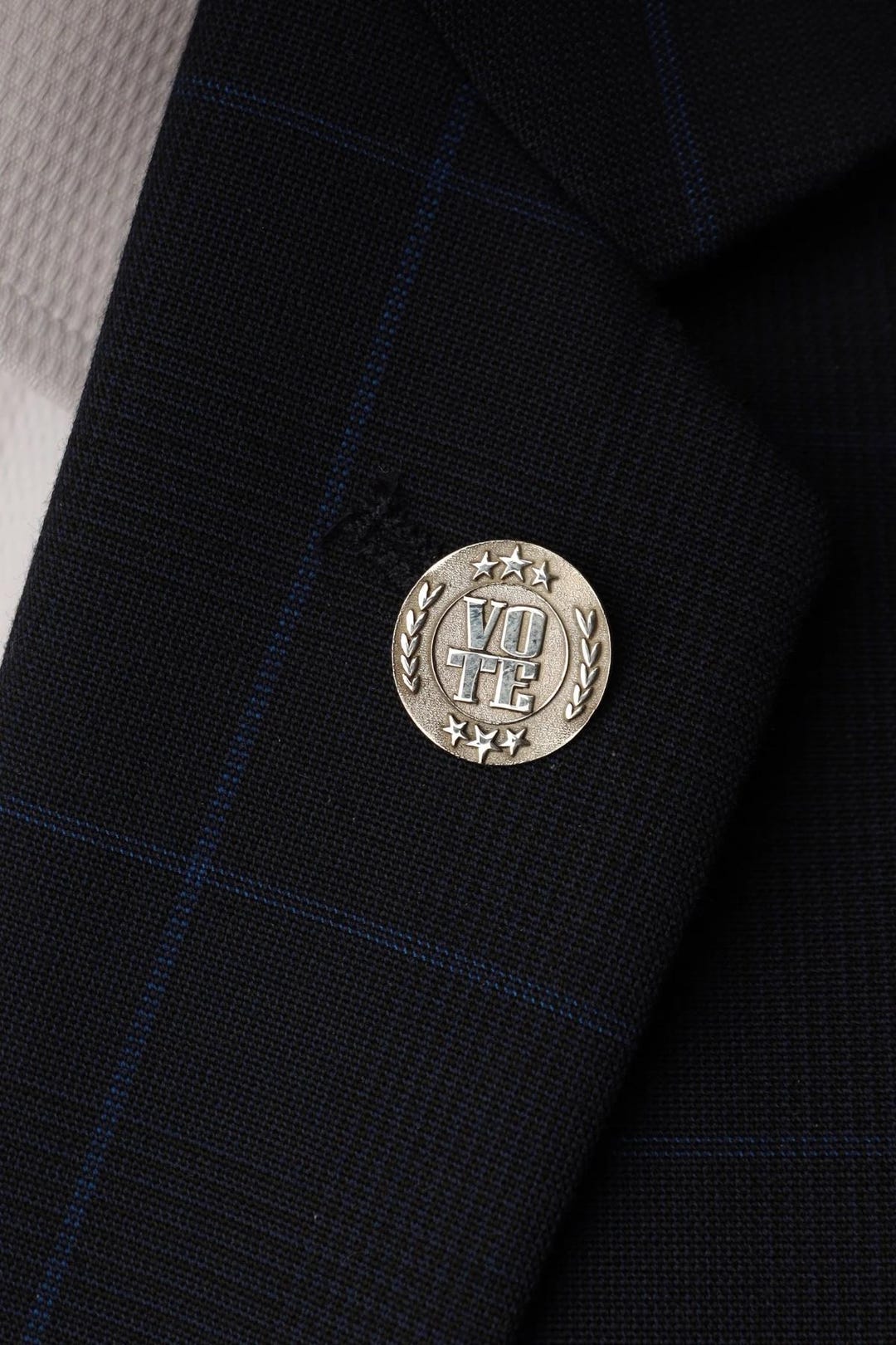 Silver VOTE Pins,usa Patriotic Red White and Blue Crystal Rhinestone ...