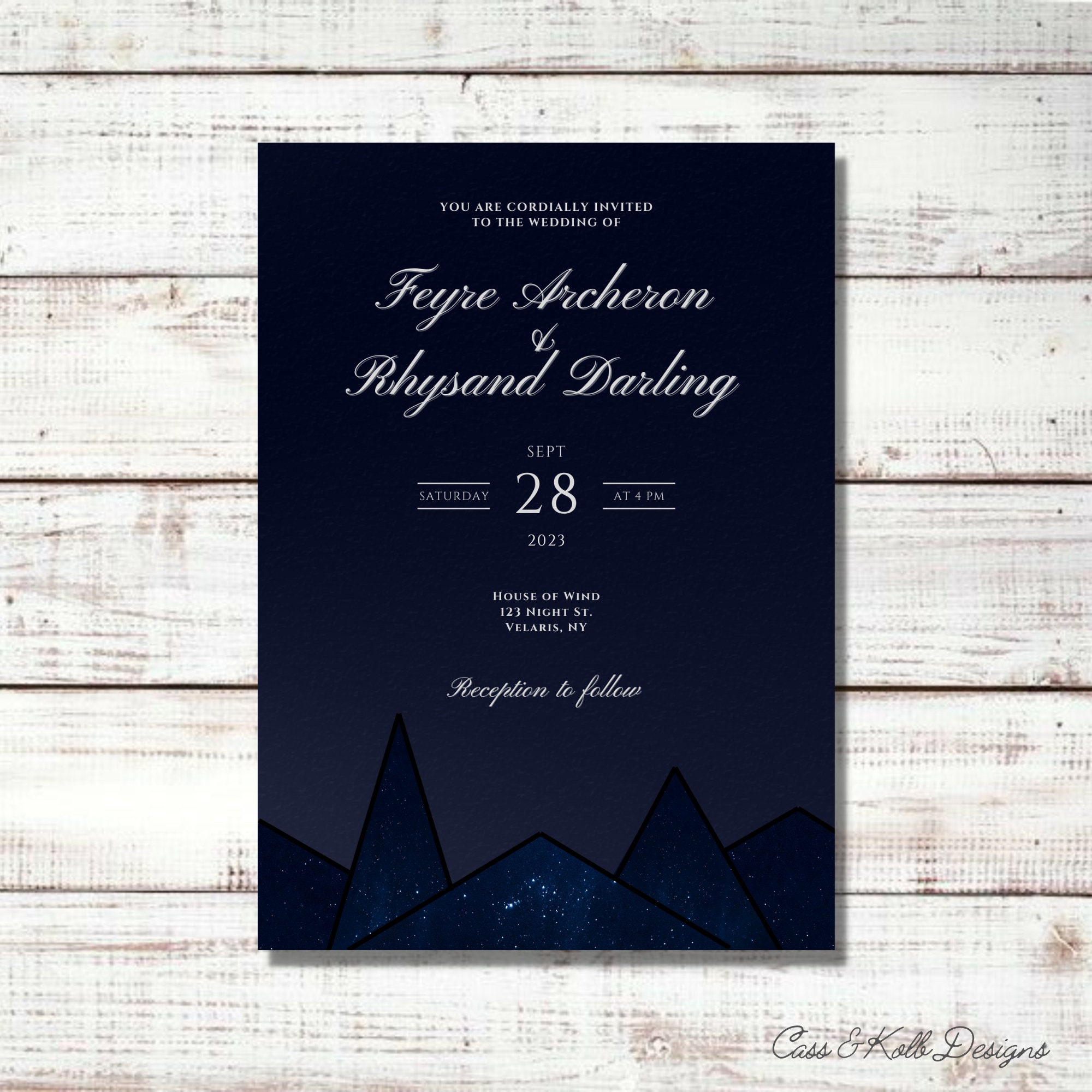 Wedding Invitation - ACOTAR Inspired - With RSVP and Details - Etsy