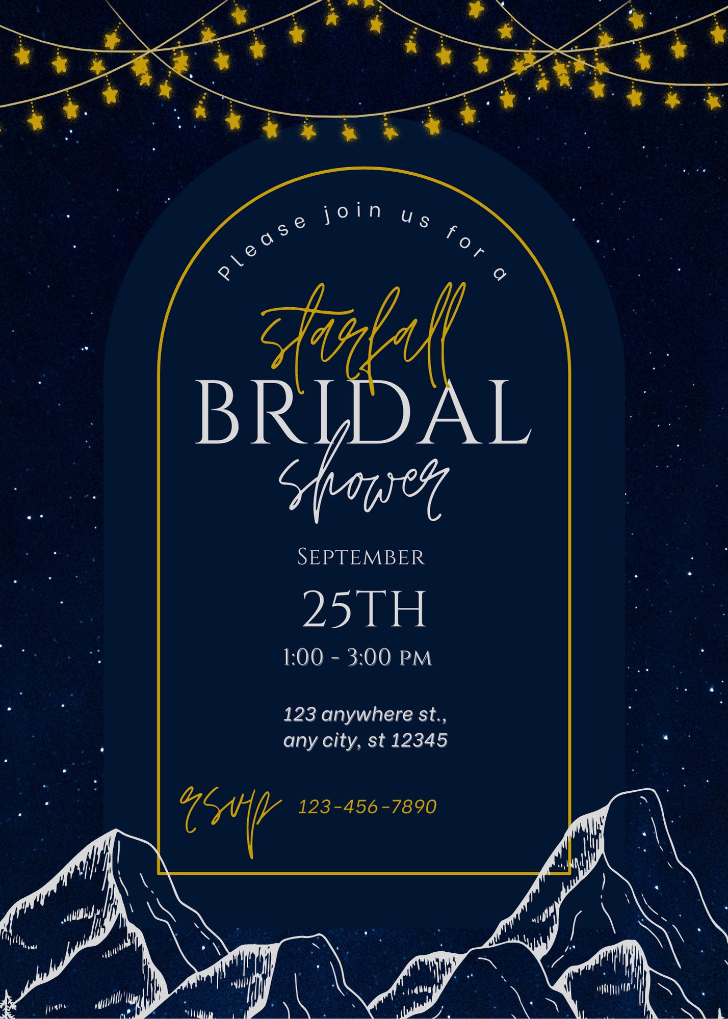 Bridal Shower Invitation - ACOTAR Starfall Inspired - Etsy