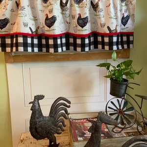 French Country Roosters Valance - Etsy