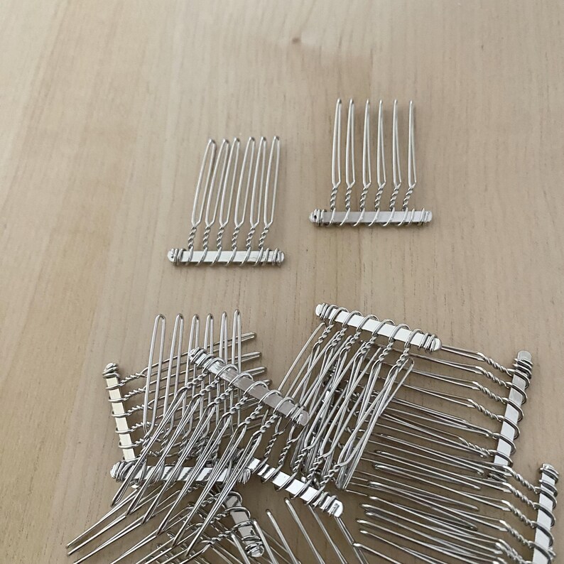 6 Teeth 1 Inch Silver Tone Metal Combs High Quality Wholesale Metal ...