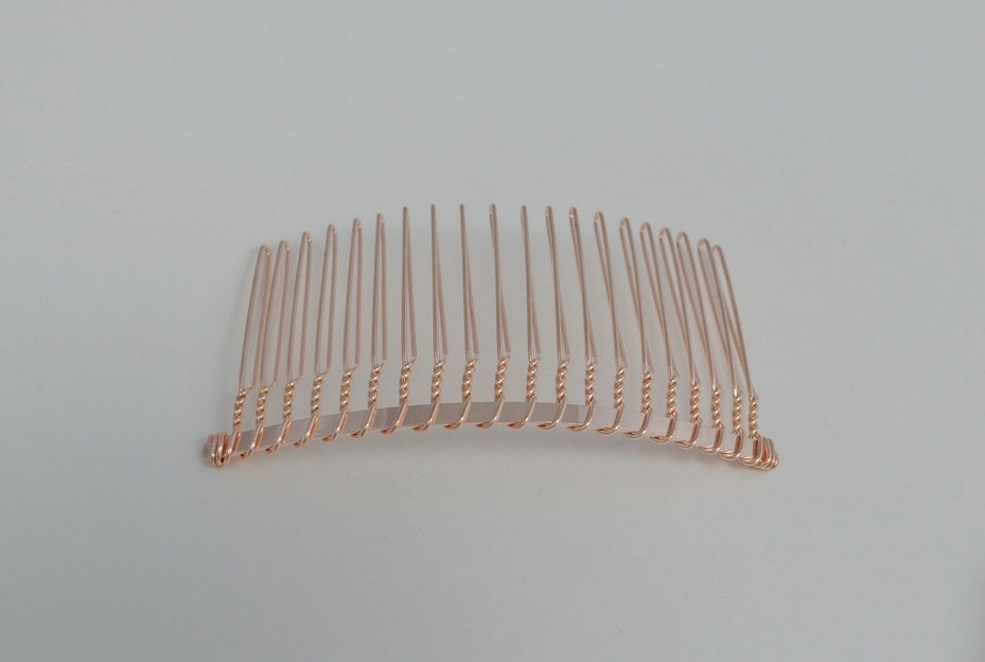 Rose Gold Plated 3 Inch Wire Metal Comb High Quality Hair Comb With 20 ...