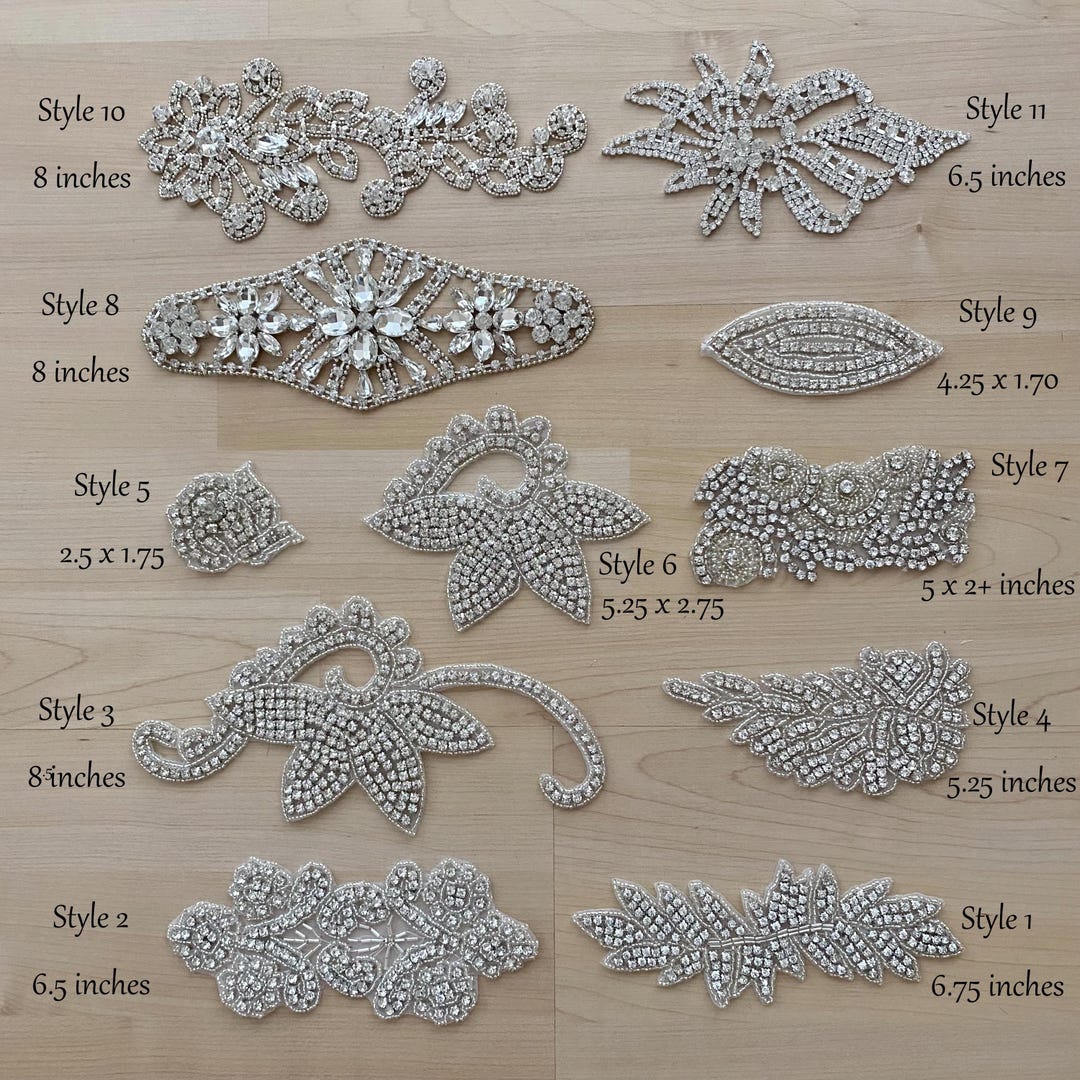 Crystal Rhinestone Decorative Applique Motif Wedding Dress ...