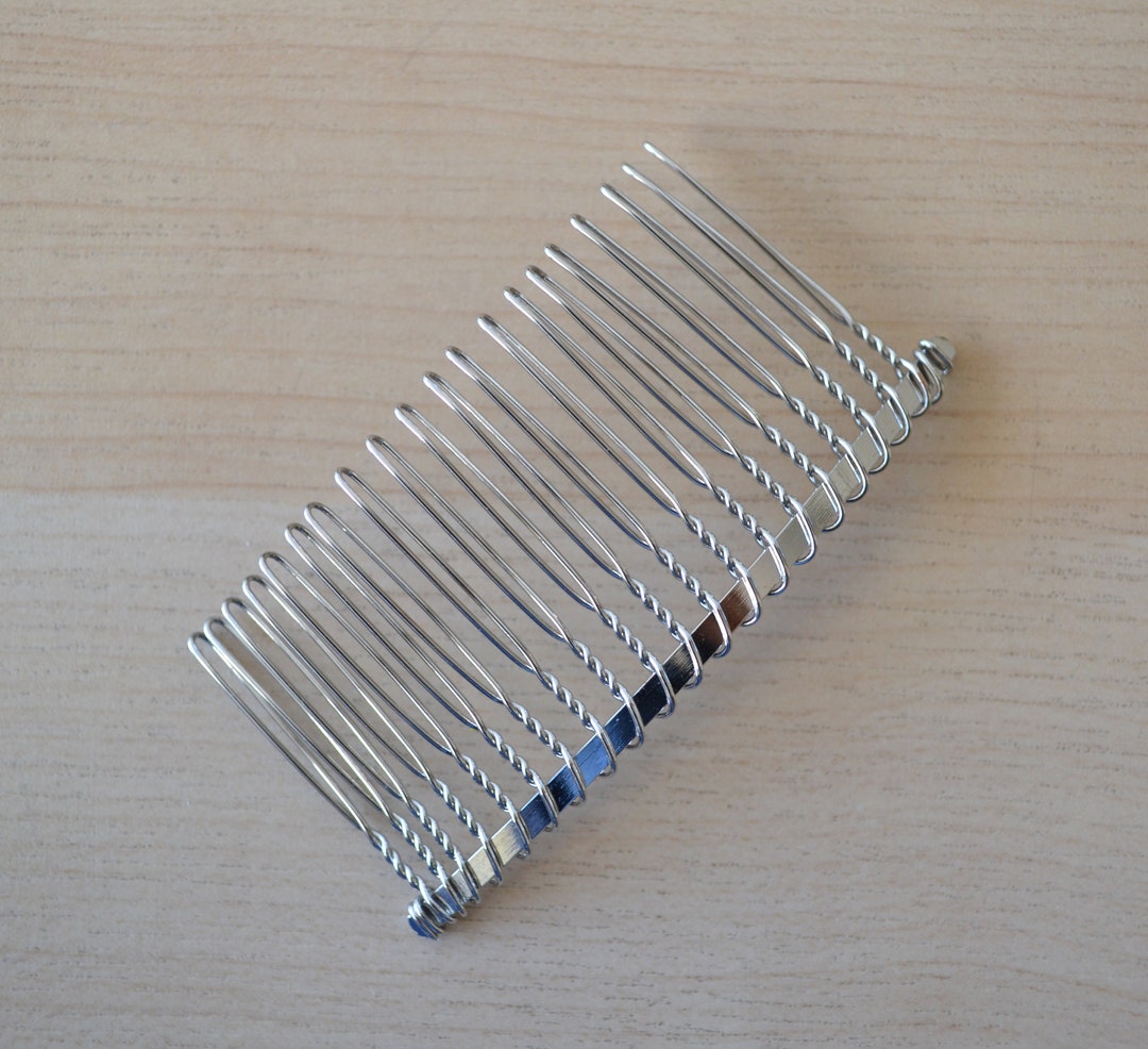 20 Teeth 3 Inch Silver Tone Hair Comb High Quality Wire Metal Comb for ...