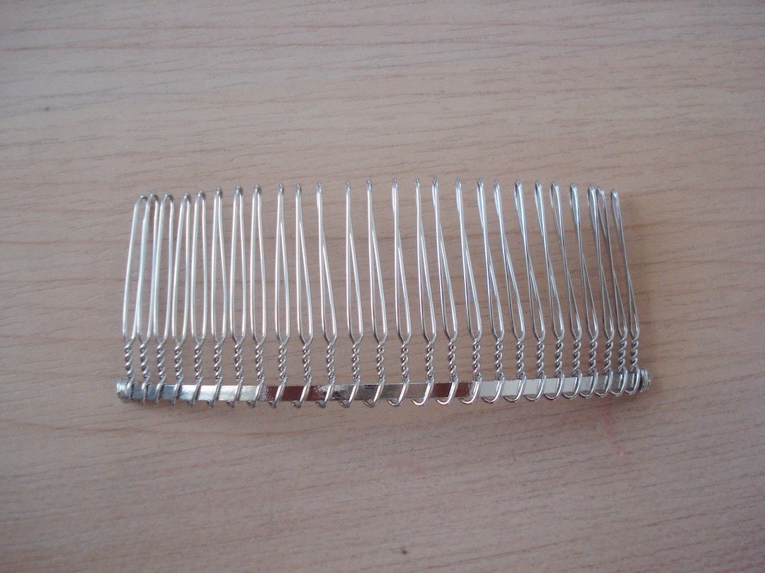 26 Teeth 4 Inches Wide High Quality Silver Tone Wire Comb Hair Comb ...