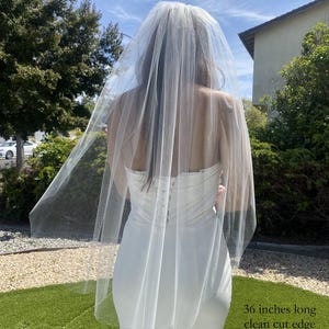 Bridal Veil Customizable Length 72" Wide Clean Cut OR Pencil Edge ...