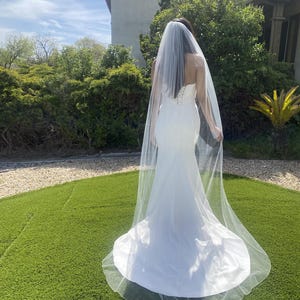 Bridal Veil Customizable Length 72" Wide Clean Cut OR Pencil Edge ...