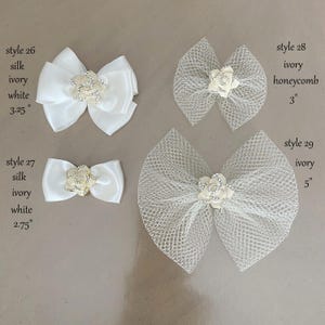 34 Styles Flower Girl Hair Bows Clips Headbands Christening White Ivory ...