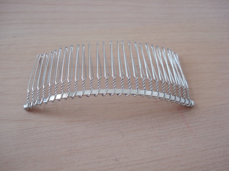 Silver Tone Wire Hair Comb - 26 Teeth, Bridal Accessory - Etsy