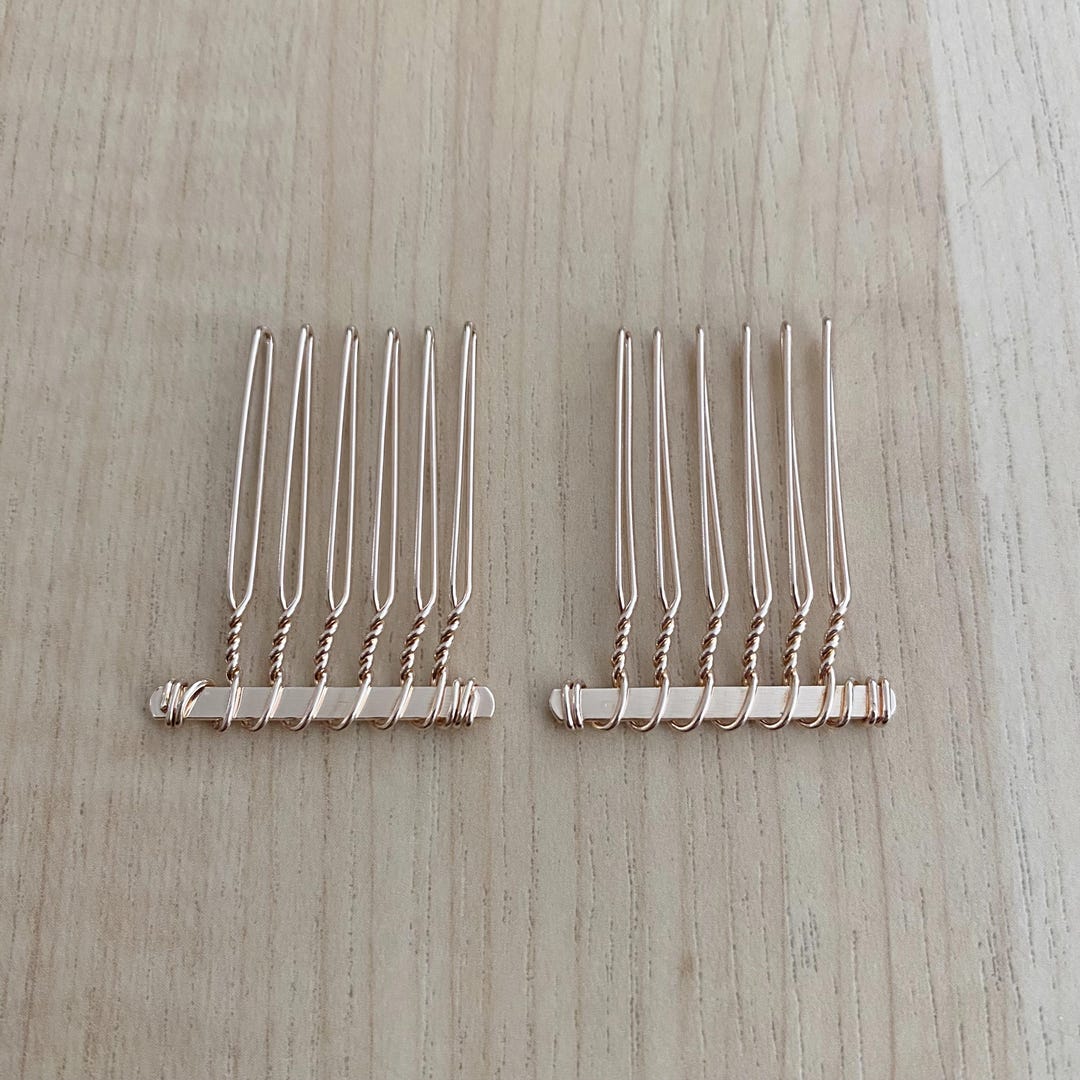 Rose Gold Plated Combs With 6 Teeth Wire Metal Small Combs High Quality ...