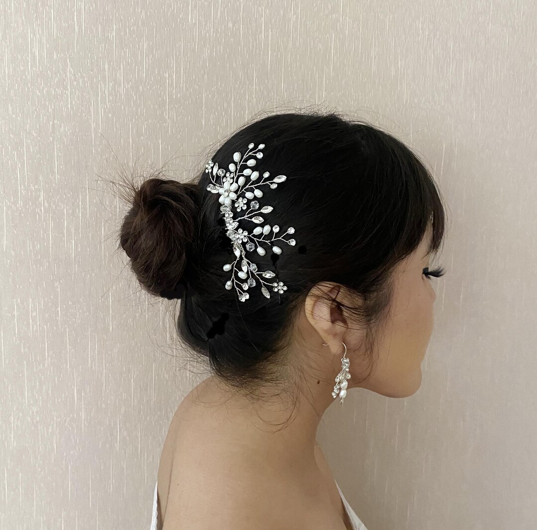 Bridal Hair Piece Wedding Headpiece Pearls Crystals Rhinestones ...