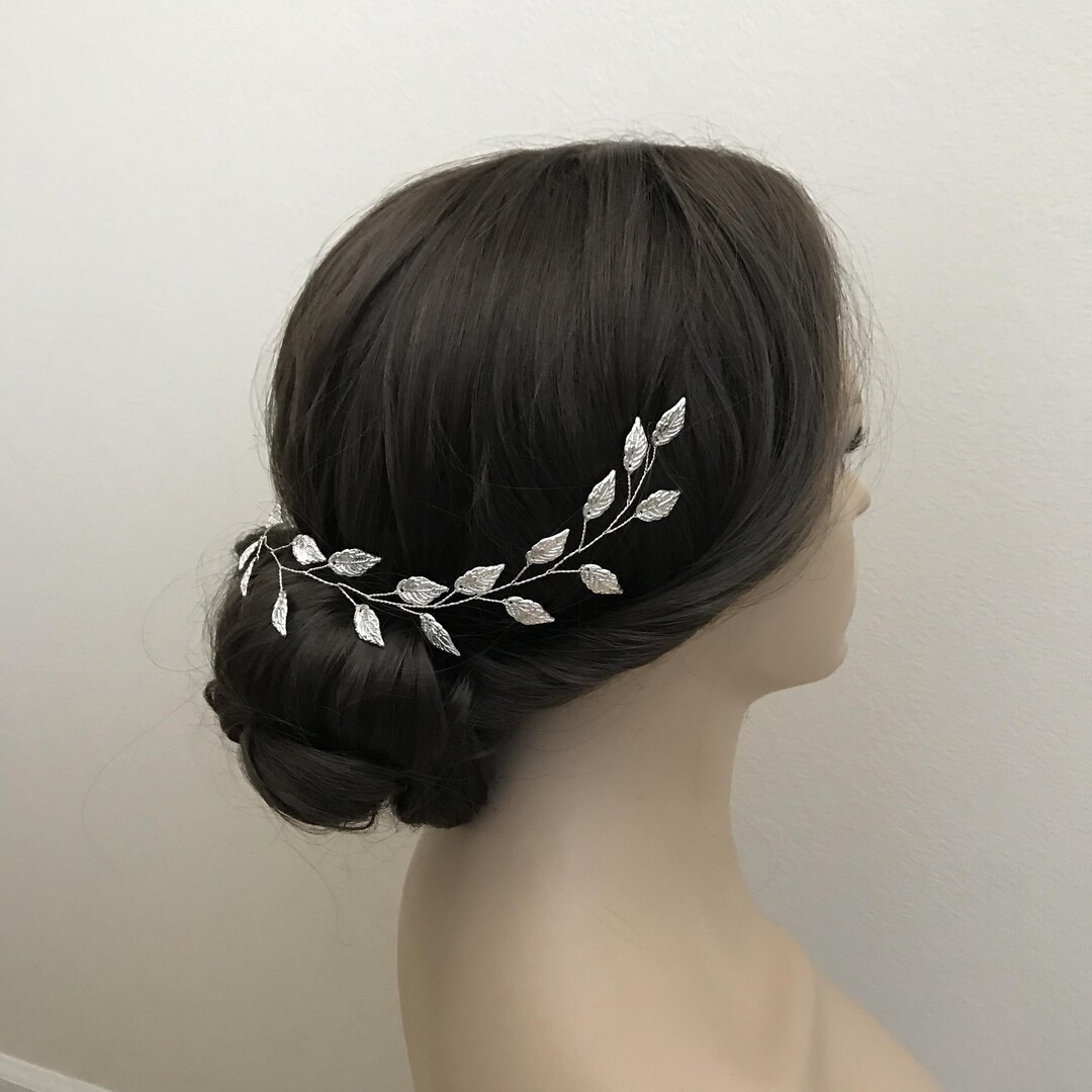 Bridal Leaf Hair Vine: Wedding Hair Piece, Silver or Gold - Etsy