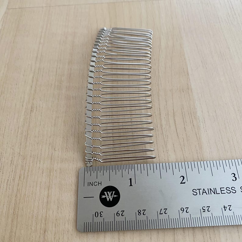 Silver Tone Wire Hair Comb - 26 Teeth, Bridal Accessory - Etsy