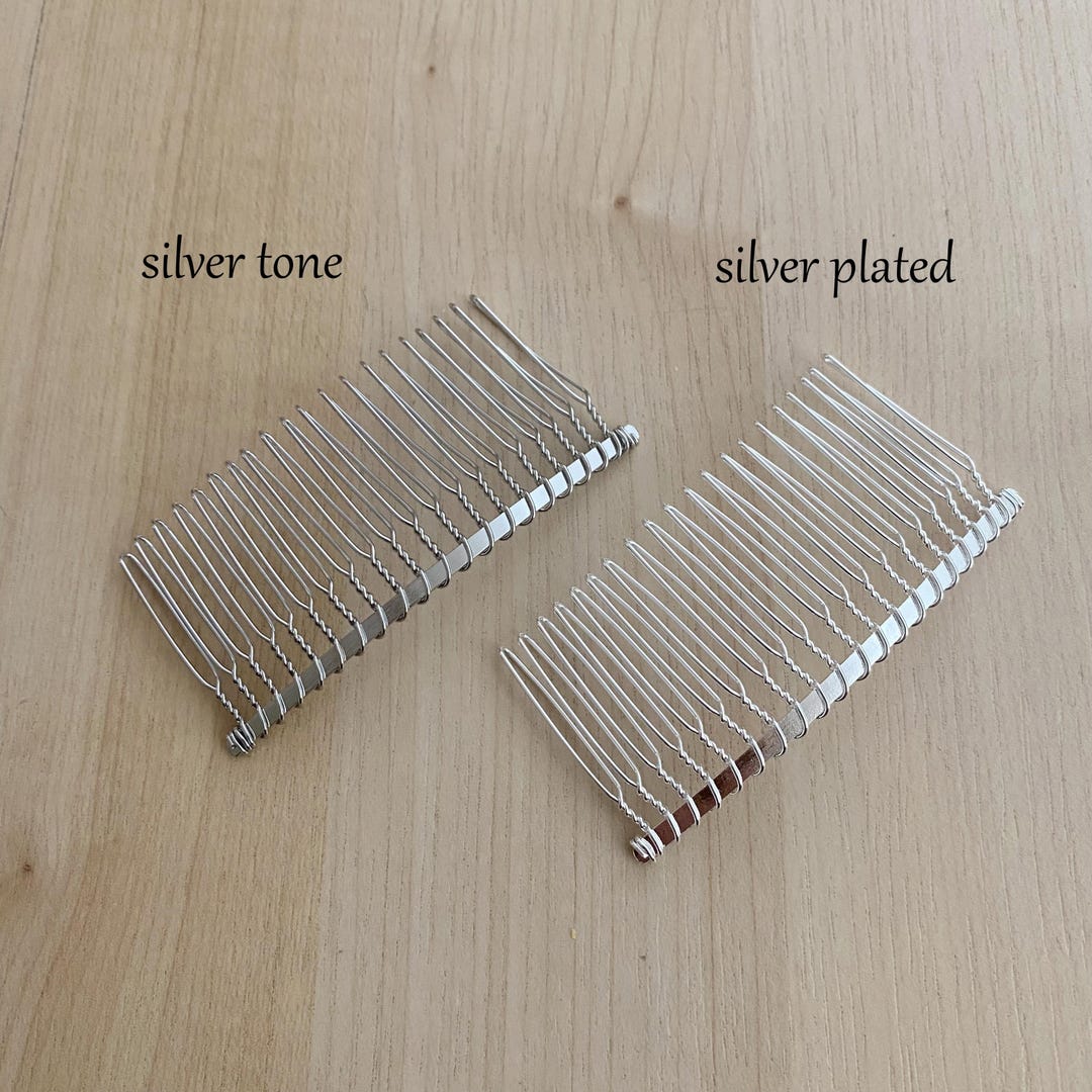 20 Teeth 3 Inch Silver Tone or Silver Plated Hair Comb High Quality ...