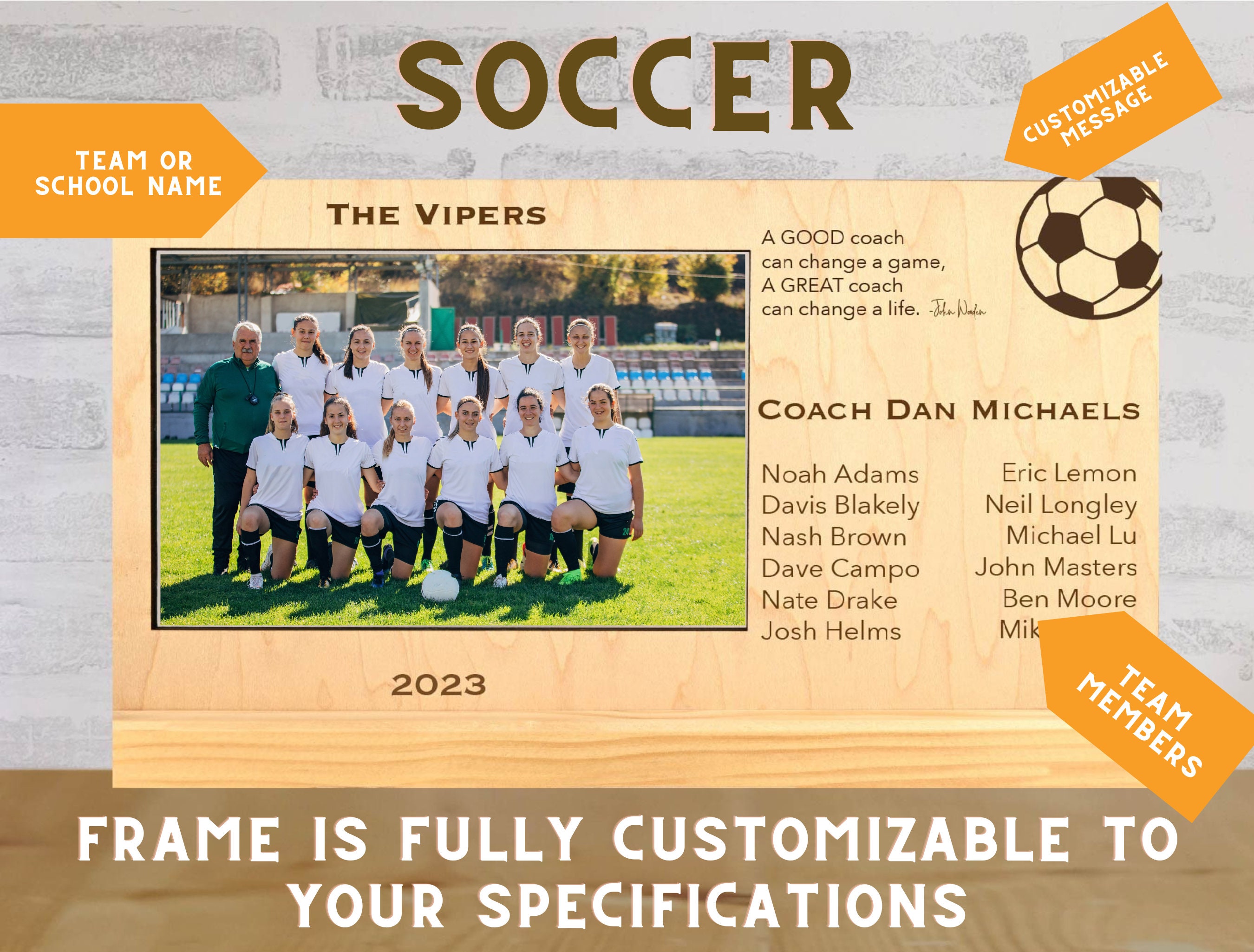 Soccer Coach Gift Soccer Coach Frame Gift for Coach Gift - Etsy