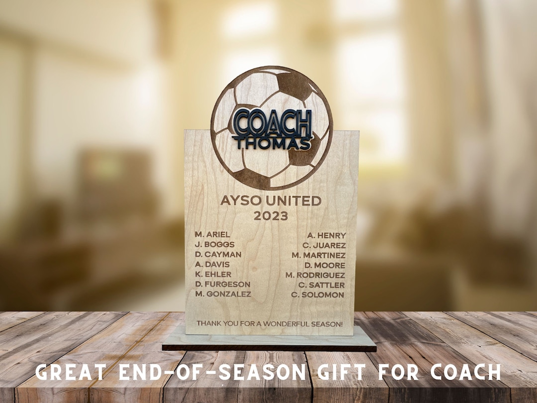 Soccer Coach Gift, Coach Award Plaque, End of Season Gift From Team ...