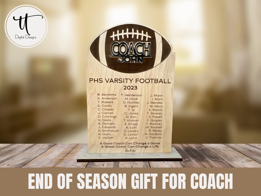 Personalized Football Coach Plaque, End of Season Gift - Etsy