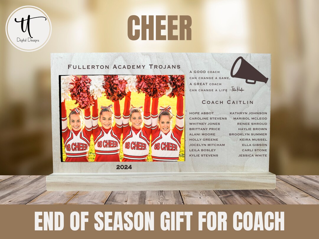 Personalized Cheer Coach Picture Frame: End of Season Gift for Player ...