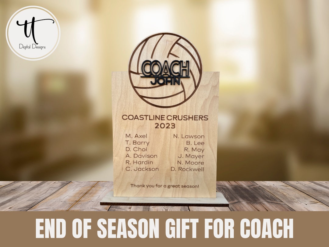 Volleyball Coach Gift, Coach Award Plaque, End of Season Gift From Team ...