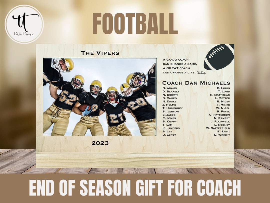 Personalized Football Coach Picture Frame: Gift for Player, Coach, Team ...