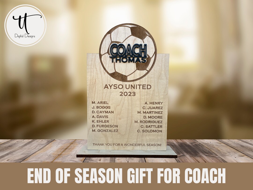 Soccer Coach Gift, Coach Award Plaque, End of Season Gift From Team ...