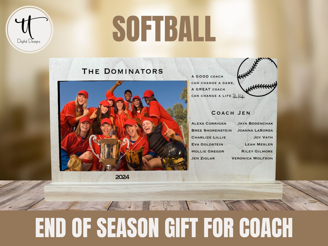 Softball Coach Gift, Softball Coach Frame, Gift for Coaches, Gift From ...