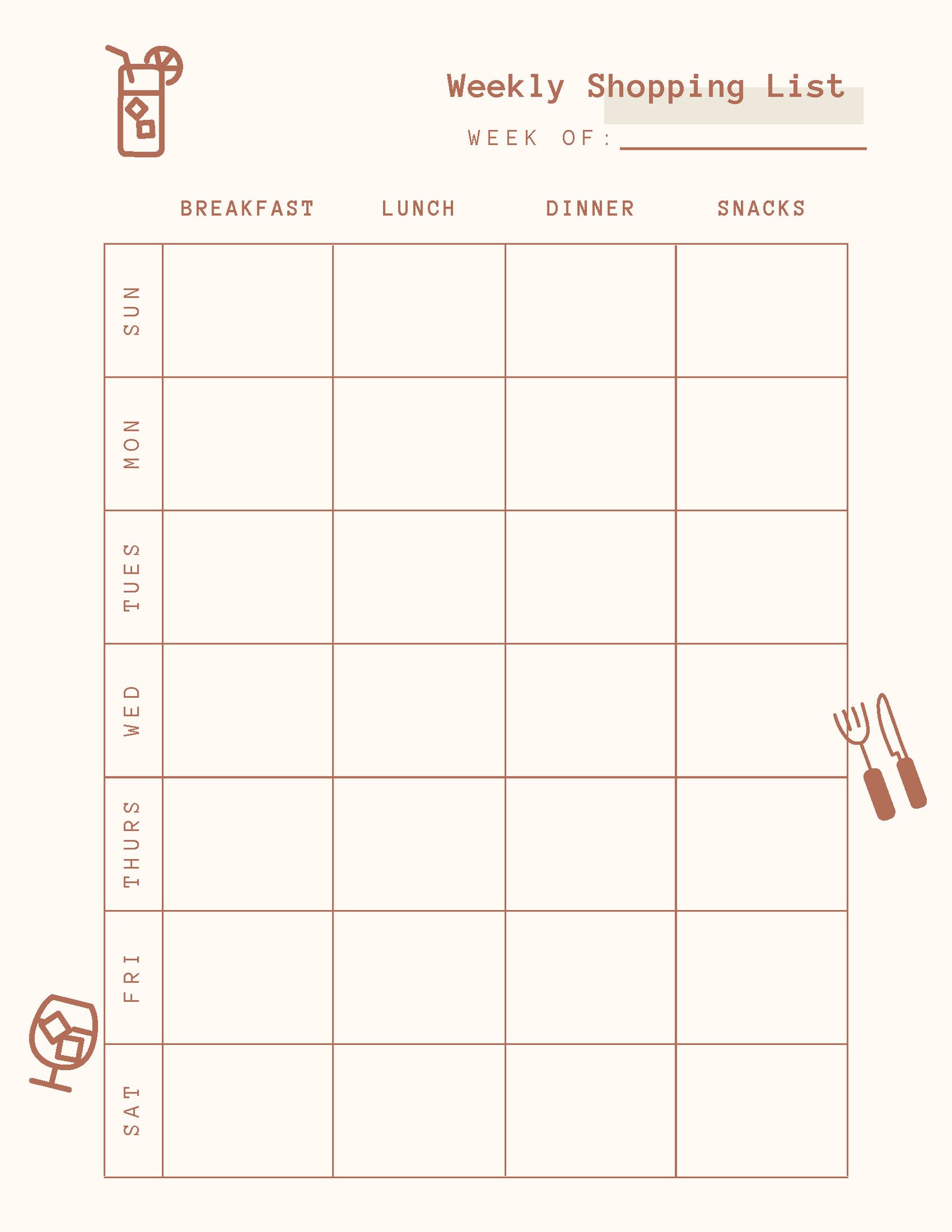 Minimalist Weekly Meal Planner and Shopping List - Etsy