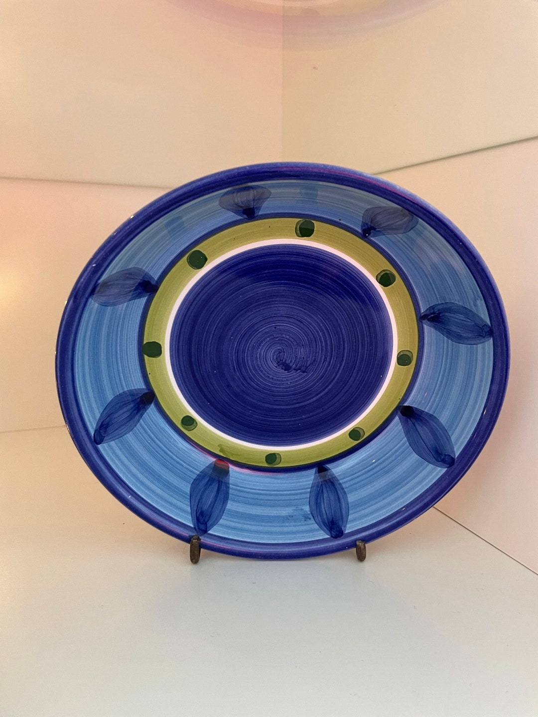 Vintage Caleca Blue Moon Ceramic Plate Made in Italy - Etsy