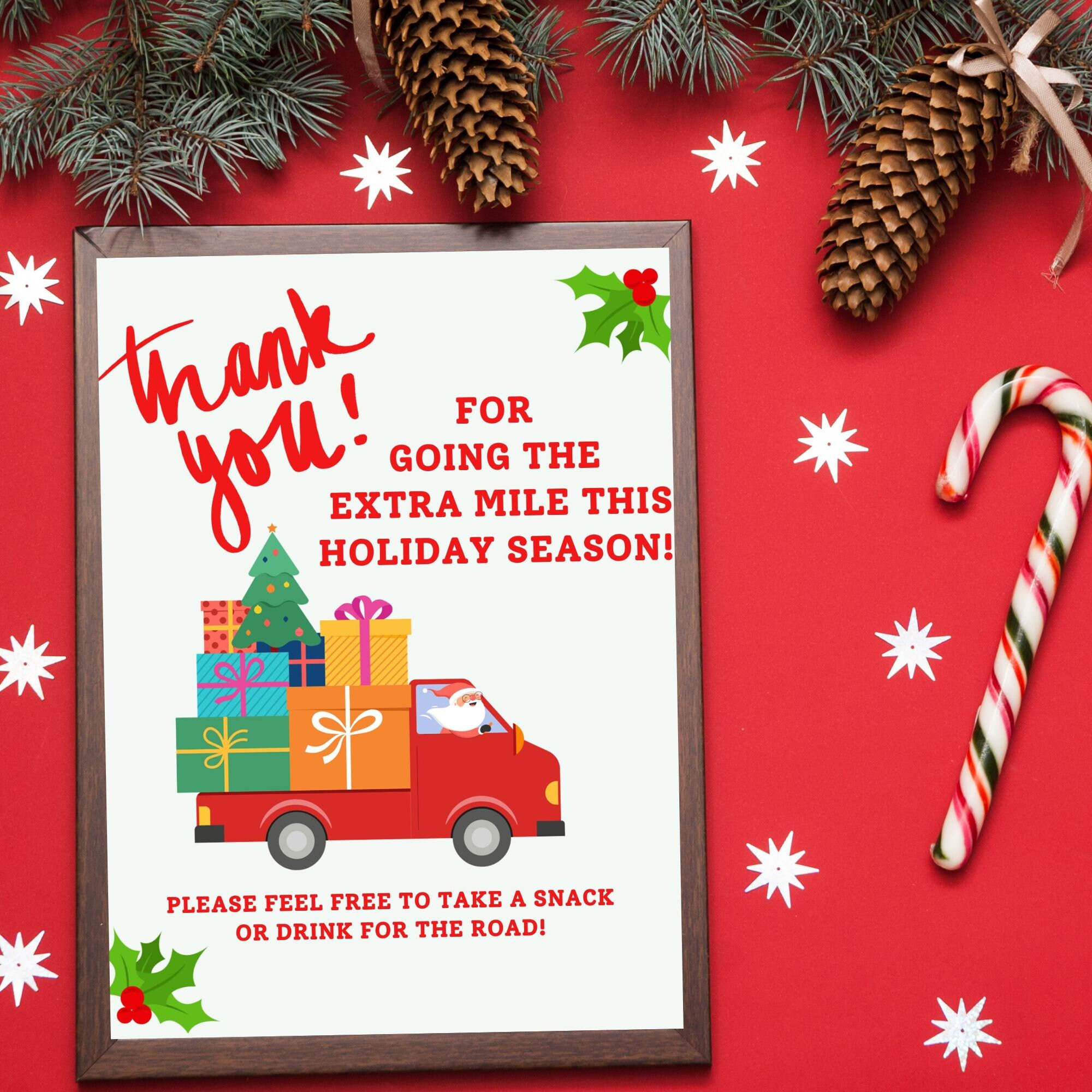 PRINTABLE, Delivery Driver Thank You, Delivery Snack Sign, Holiday ...