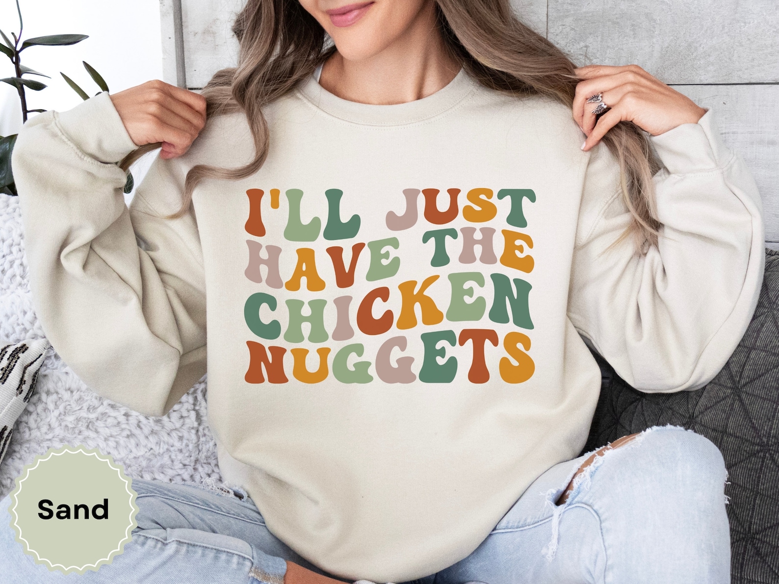 Chicken Nugget Sweatshirt, Cute Chicken Gift, Chicken Nugget Lover ...