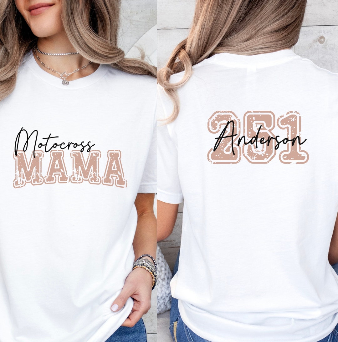 Custom Motocross Mom Shirt, Moto Mama Name and Number T-shirt, Dirt ...