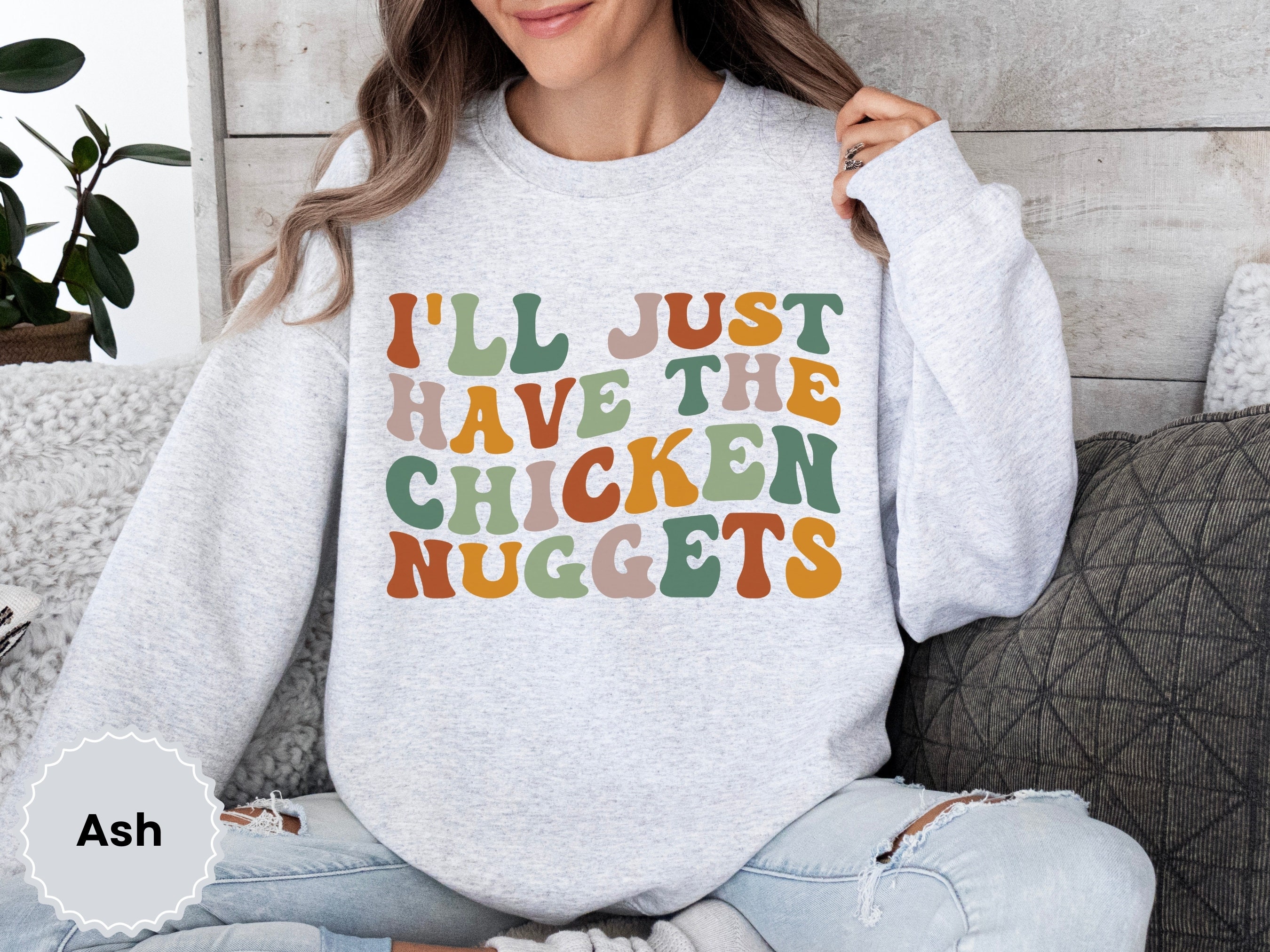 Chicken Nugget Sweatshirt, Cute Chicken Gift, Chicken Nugget Lover ...