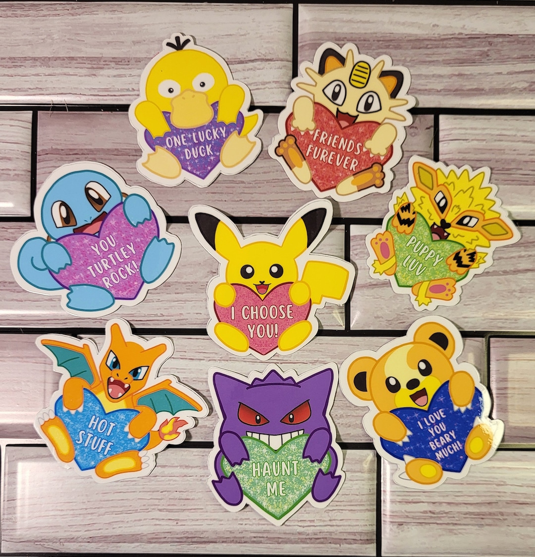 VINYL Stickers Pokemon Stickers PKMN Stickers Valentines Day Sticker ...