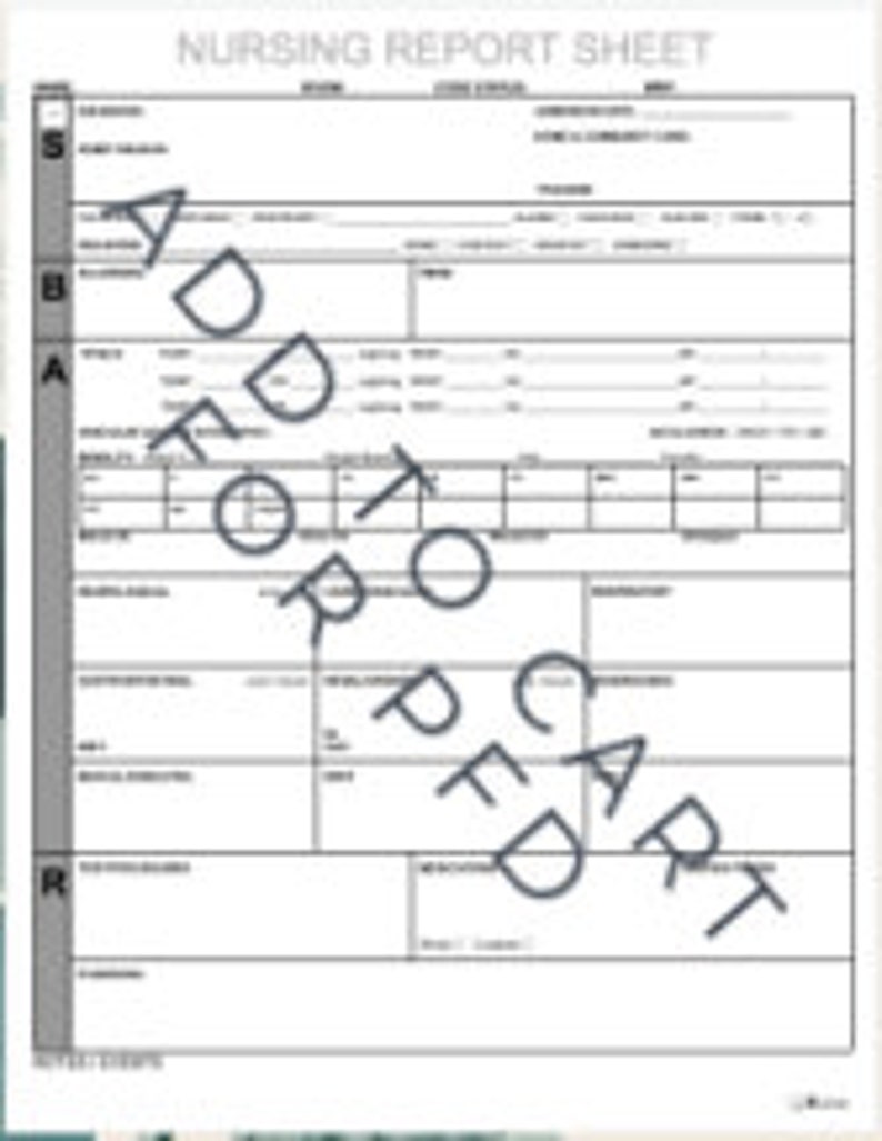 The ULTIMATE Nursing Report Sheet - Etsy