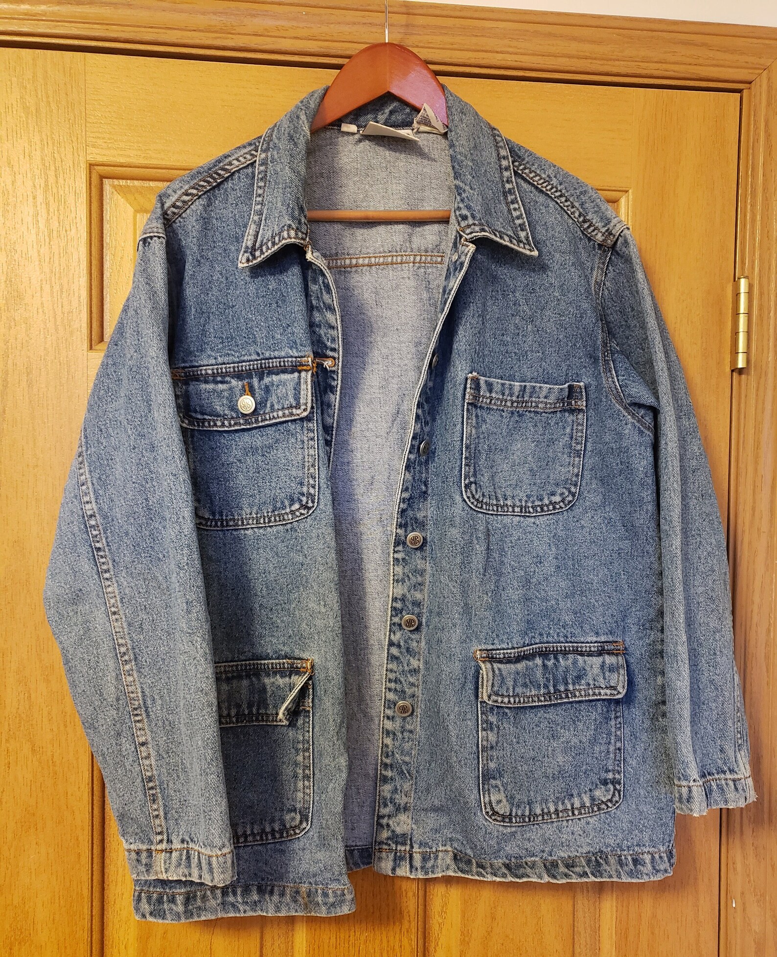 1980s Vintage Denim Jacket, Bill Blass Oversized Jean Jacket - Etsy