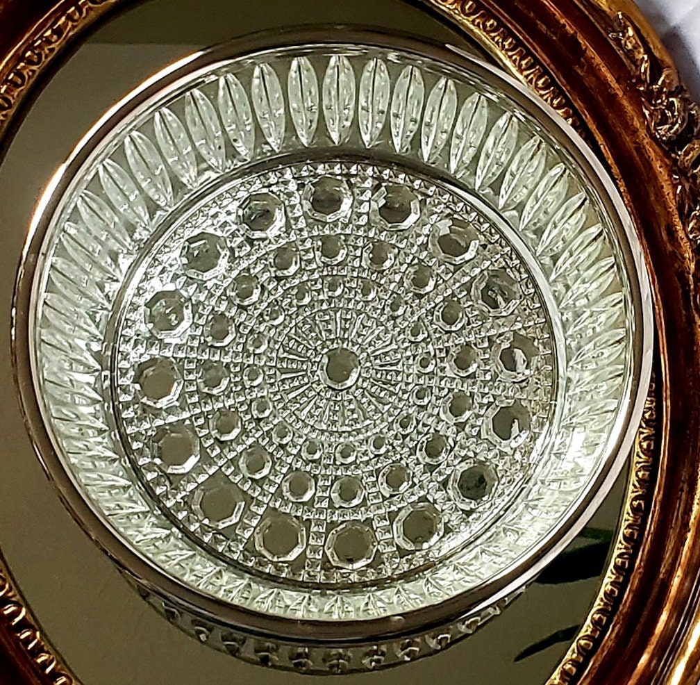 Large Crystal Salad Bowl With Silverplate Rim and Silverplate Salad ...